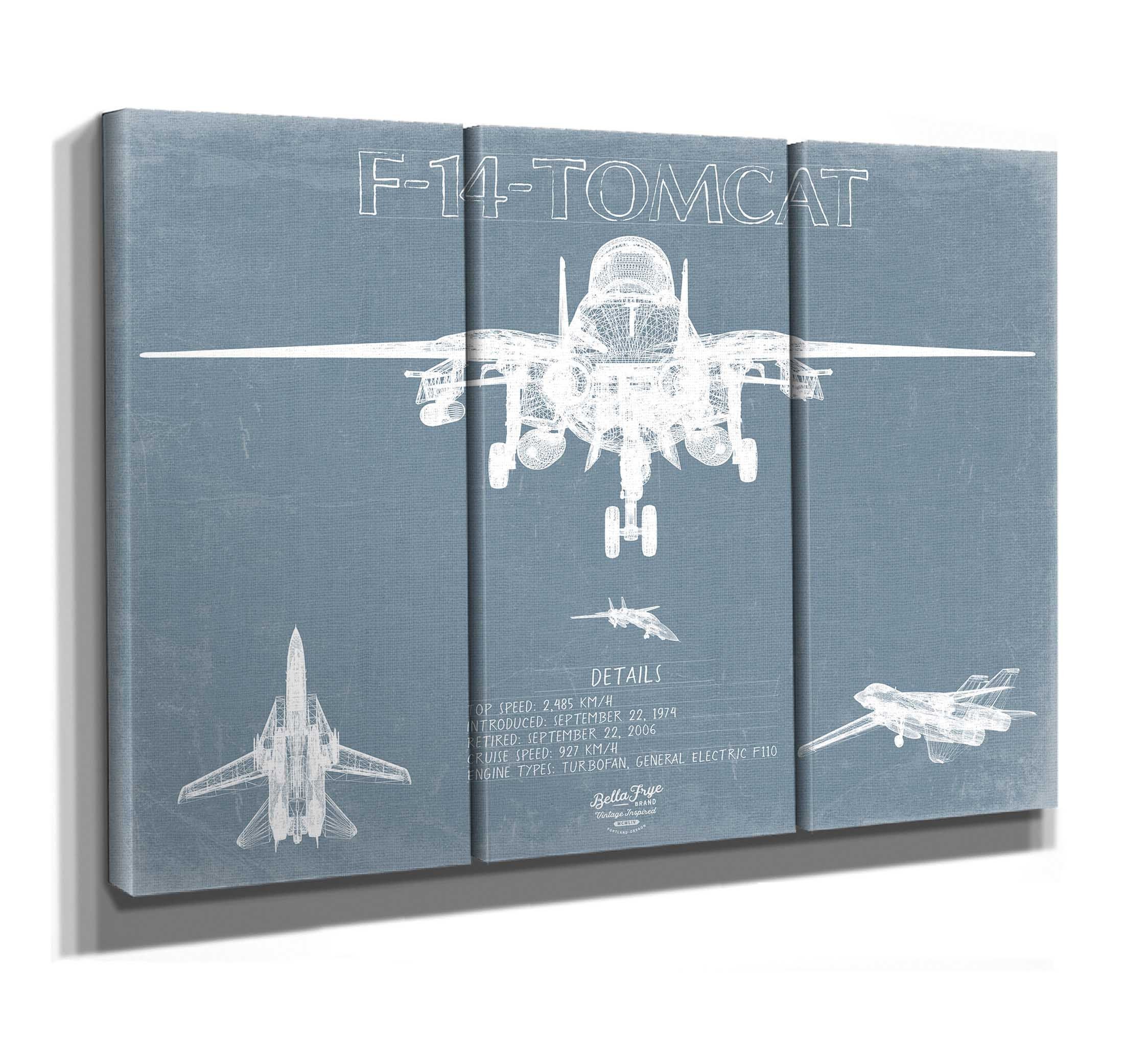 F-14 Tomcat Top Gun Aircraft Blueprint Wall Art Original - Etsy Australia