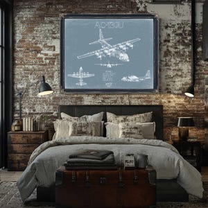 Lockheed AC-130U Spooky Blueprint Wall Art - Original Aviation Plane ...