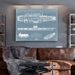 USS Forrestal (CV-59) Blueprint Wall Art - Original Carrier Print - Etsy