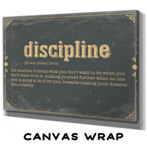 Discipline Word Definition Wall Art Gift for Discipline Dictionary ...