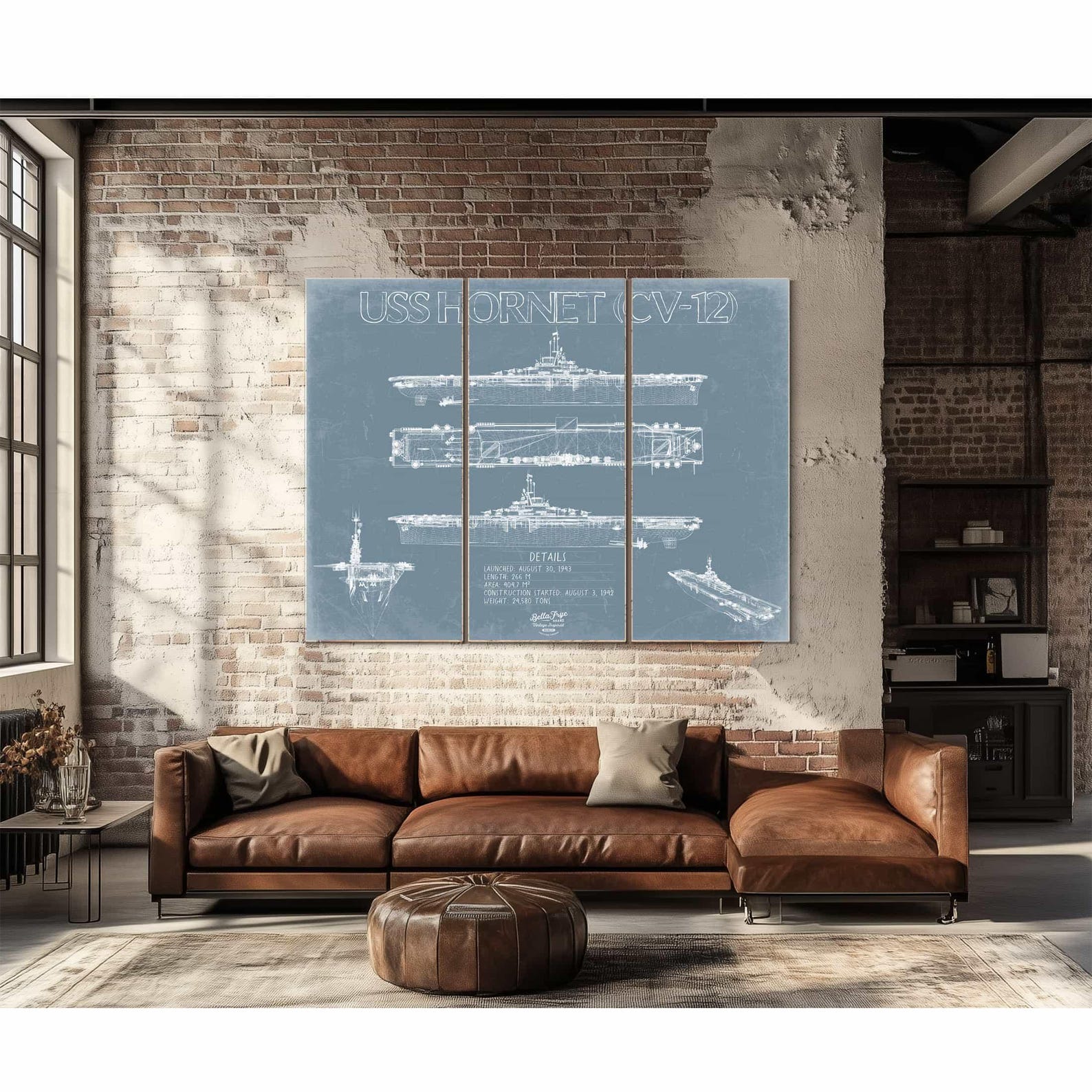 USS Hornet (CV-12) Blueprint Wall Art - Original Carrier Print - Etsy
