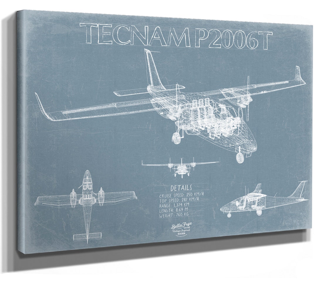 Tecnam P2006T Aircraft Blueprint Wall Art - Original Airplane Print - Etsy