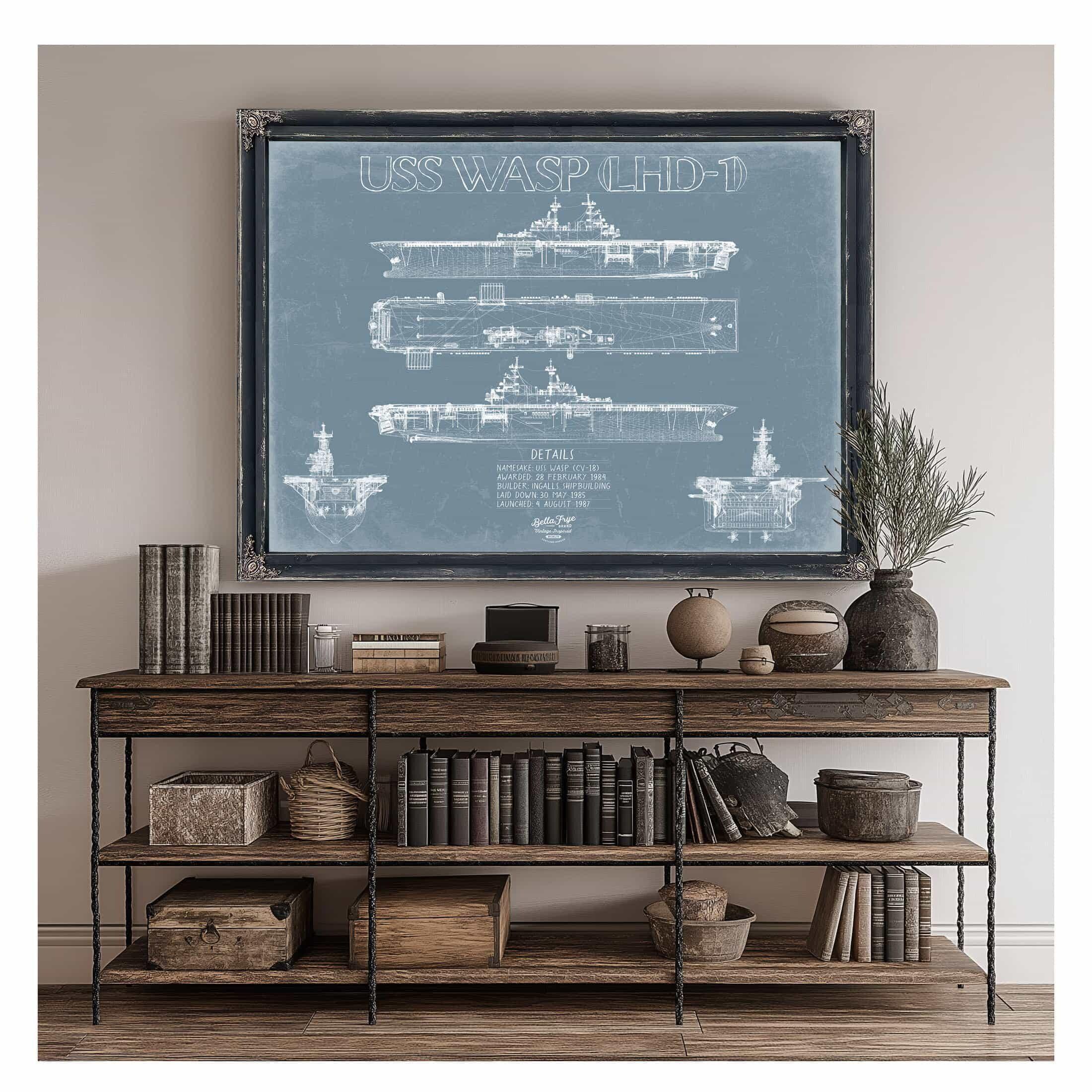 USS Wasp LHD-1 Blueprint Wall Art - Original Carrier Print - Etsy
