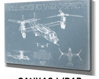 Bell Boeing V-22 Osprey Map Print Wall Art 4 Options, MV-22, CV-22 ...
