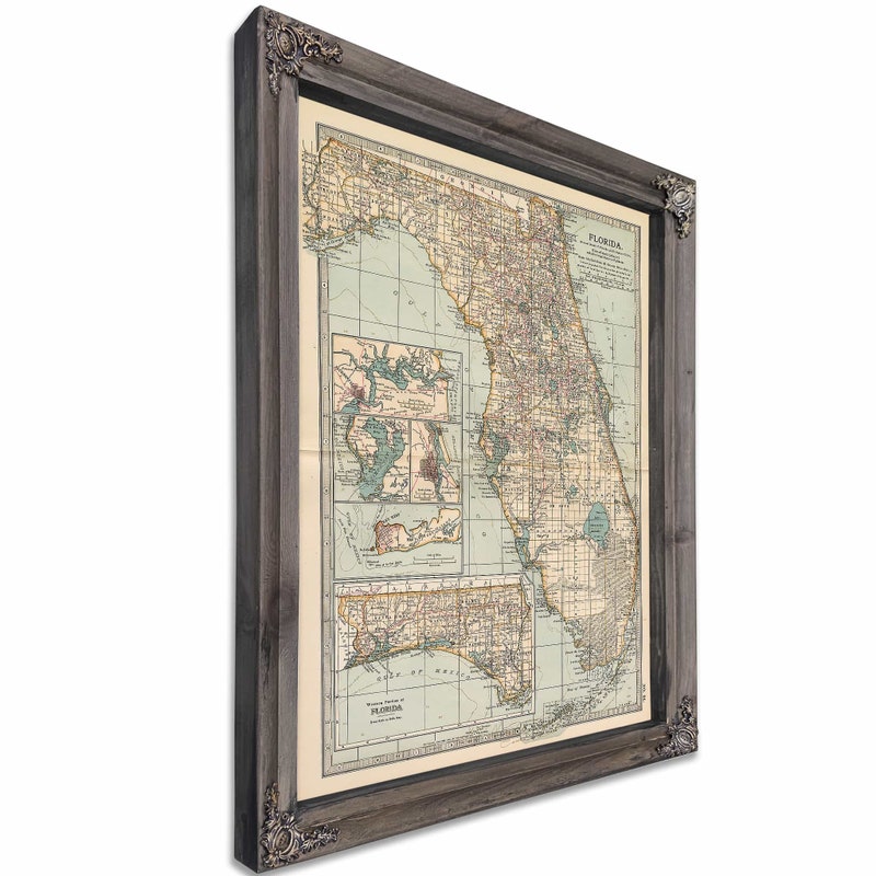 Old Florida Map - Etsy