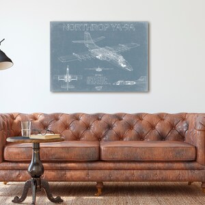 Northrop YA-9A Aircraft Blueprint Wall Art - Original Fighter Plane ...