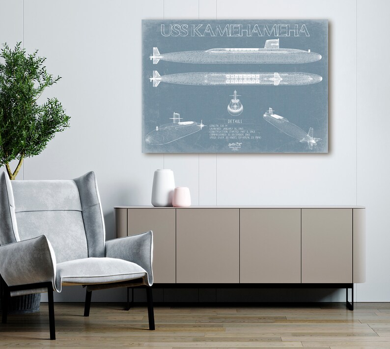 USS Kamehameha SSBN-642 Blueprint Wall Art Original - Etsy