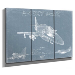 Douglas A-4 Skyhawk Aircraft Blueprint Wall Art - Original Airplane ...