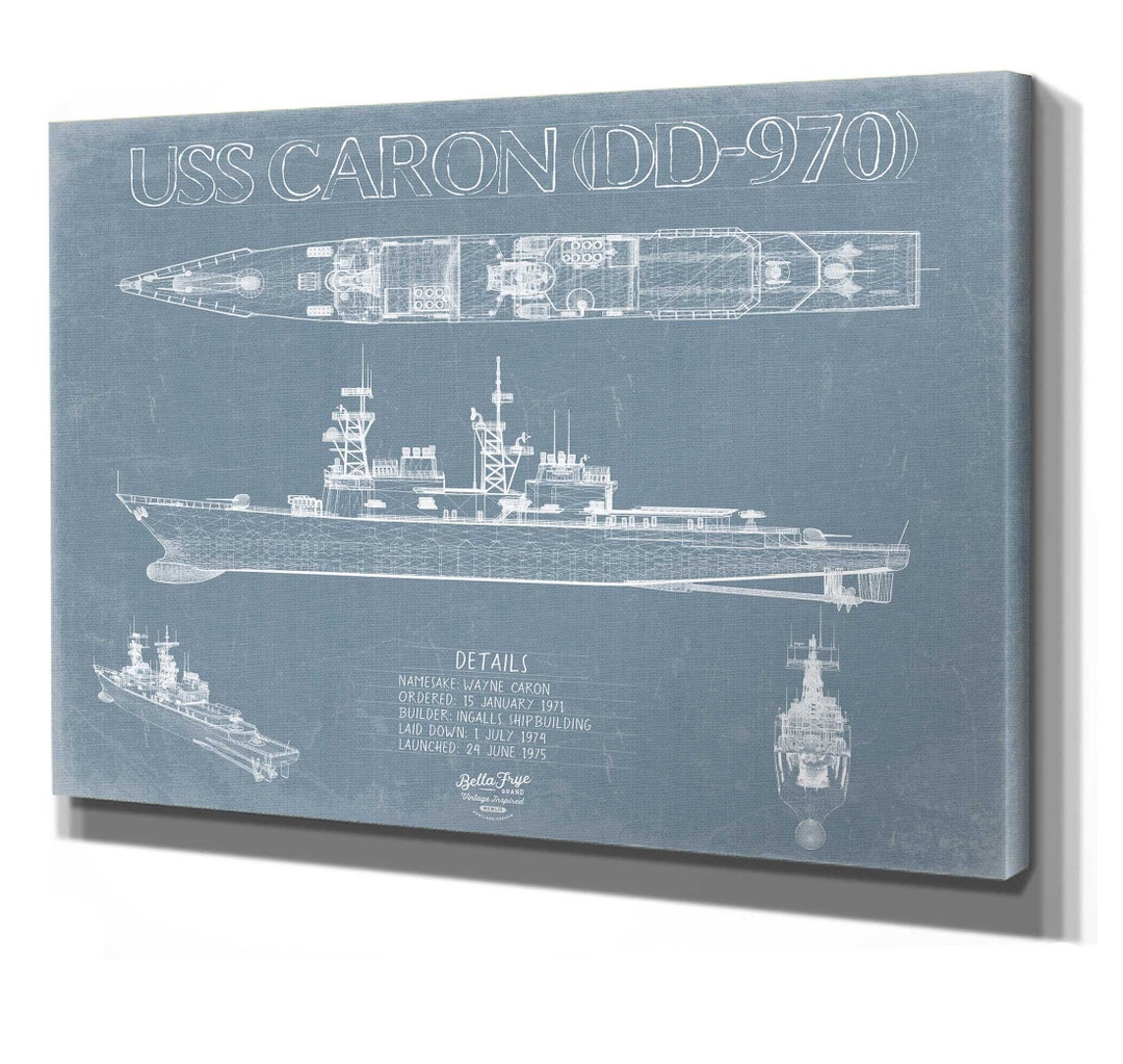 USS Caron DD-970 Blueprint Wall Art - Original Carrier Print - Etsy