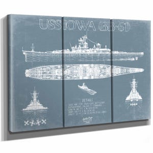 USS Iowa (BB-61) Blueprint Wall Art - Original Battleship Print - Etsy
