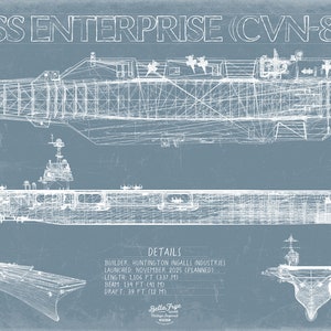 USS Enterprise (CVN-80) Blueprint Wall Art - Original Carrier Print - Etsy