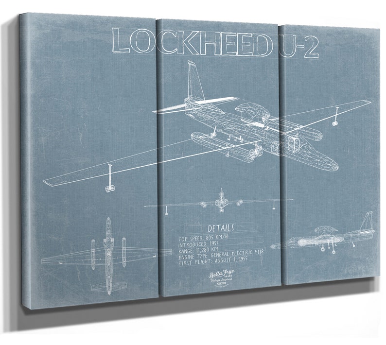 Lockheed U-2 Dragon Lady Blueprint Wall Art Original - Etsy