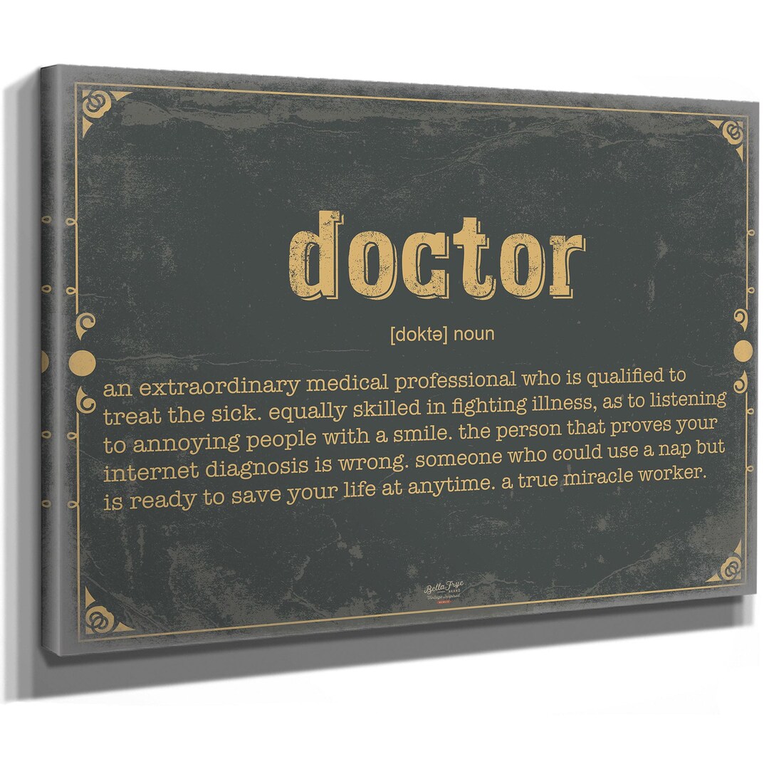 Doctor Word Definition Wall Art - Gift for Doctor Dictionary Artwork - Etsy