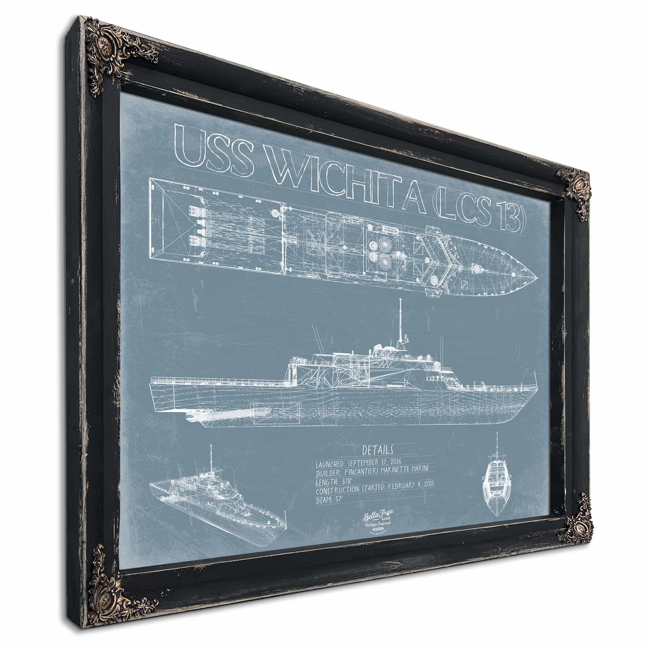 USS Wichita (LCS 13) Blueprint Wall Art - Original Littoral Combat Ship ...