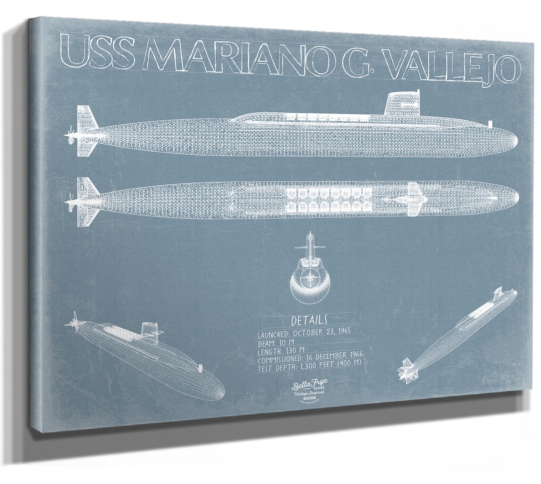 USS Mariano G. Vallejo (SSBN-658) Blueprint Wall Art - Original ...