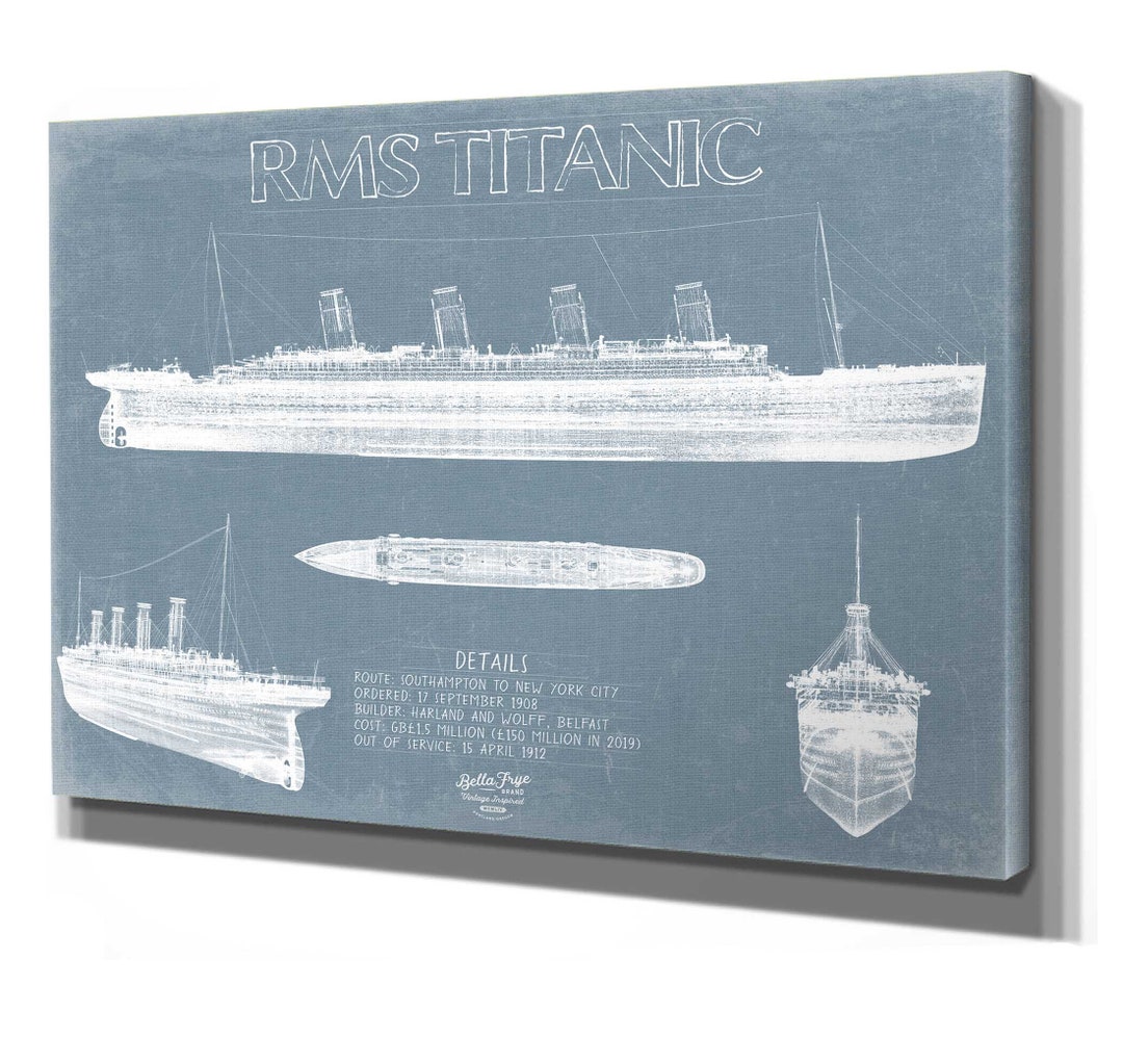 Titanic Wall Art - Vintage Ship Blueprint Artwork - Etsy