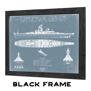 USS Iowa (BB-61) Blueprint Wall Art - Original Battleship Print - Etsy