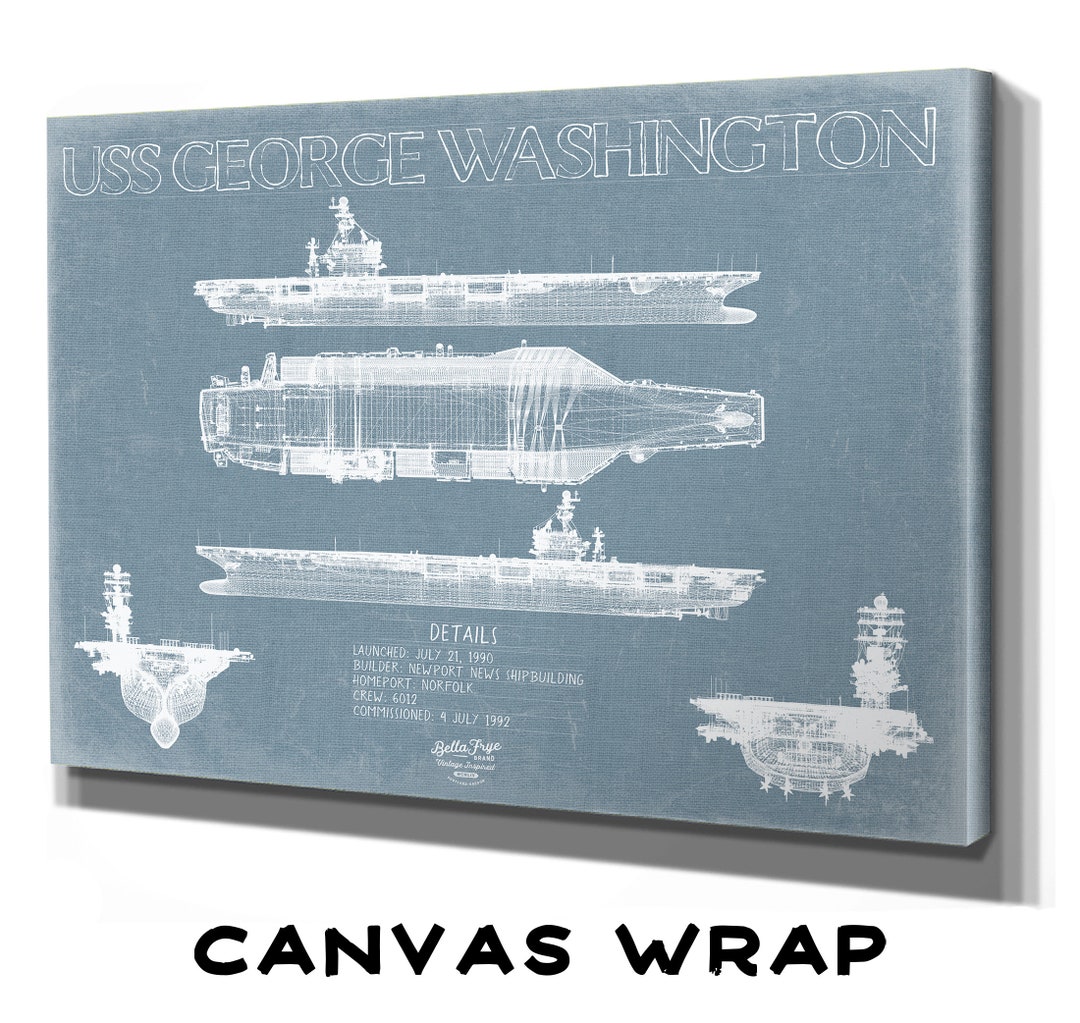 USS George Washington (CVN-73) Blueprint Wall Art - Original Carrier ...