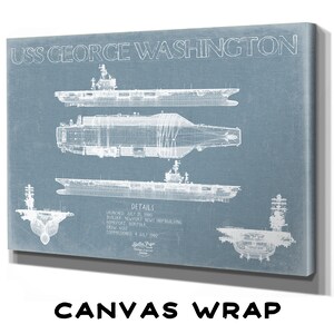 USS George Washington (CVN-73) Blueprint Wall Art - Original Carrier ...