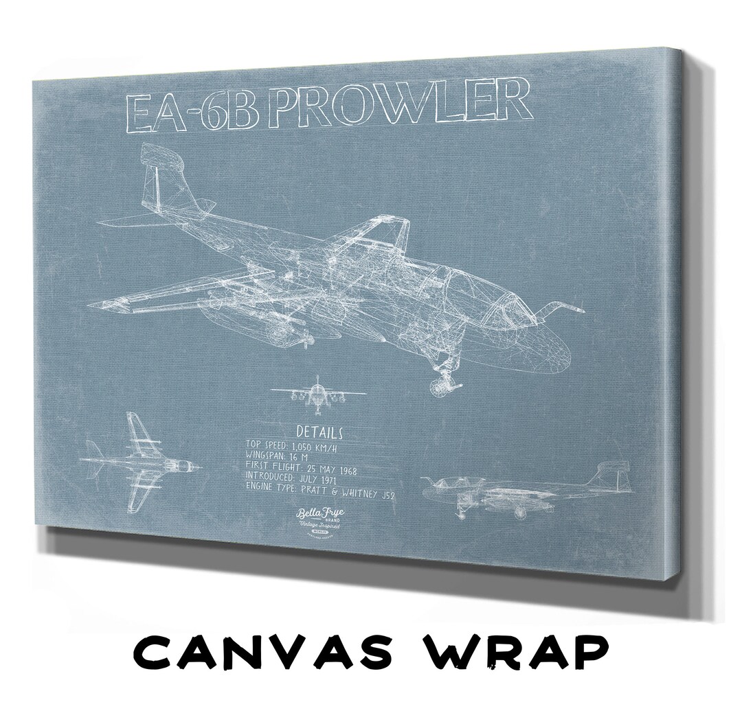 Northrop Grumman EA-6B Prowler Aircraft Blueprint Wall Art - Original ...