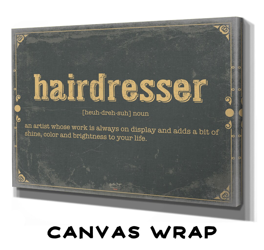 Hairdresser Word Definition Wall Art - Gift for Hairdresser Dictionary ...