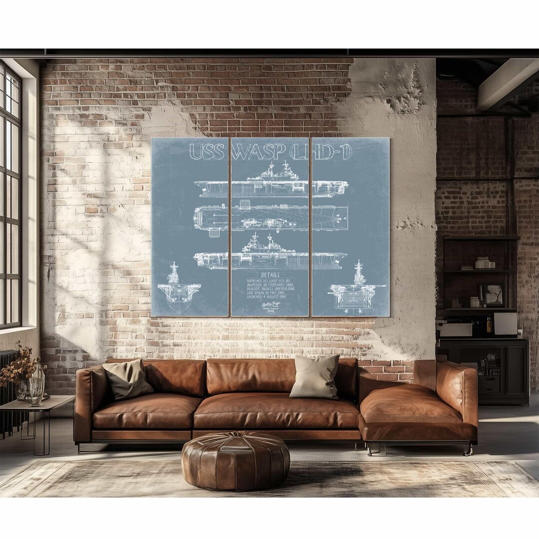 USS Wasp LHD-1 Blueprint Wall Art - Original Carrier Print - Etsy