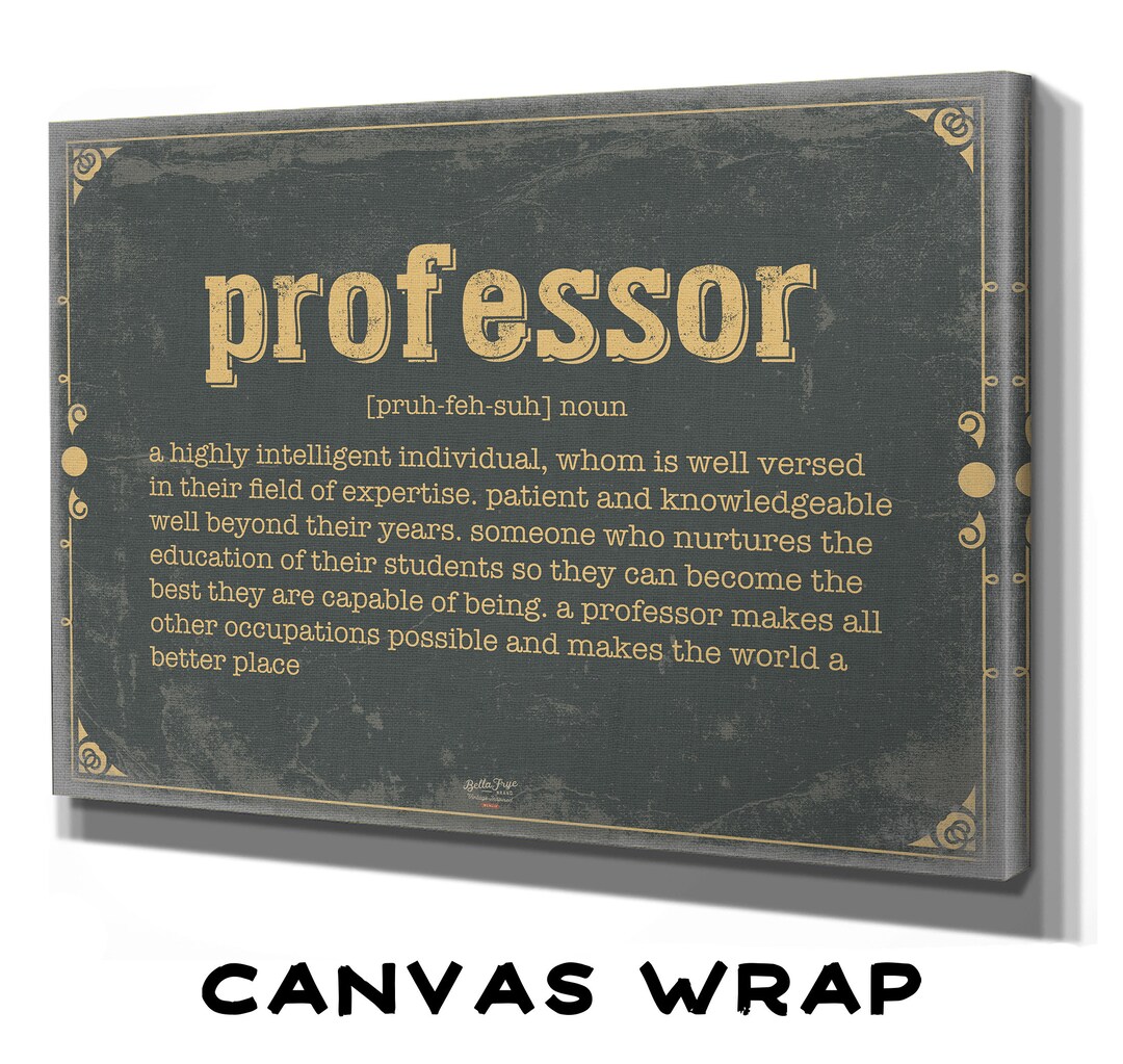 Professor Word Definition Wall Art - Gift for Professor Dictionary ...