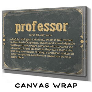 Professor Word Definition Wall Art - Gift for Professor Dictionary ...