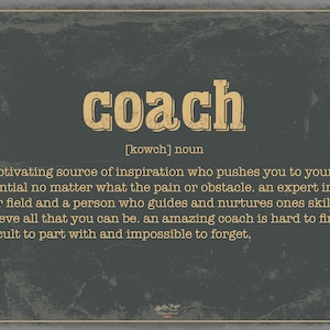 Coach Word Definition Wall Art Gift for Coach Dictionary Artwork - Etsy