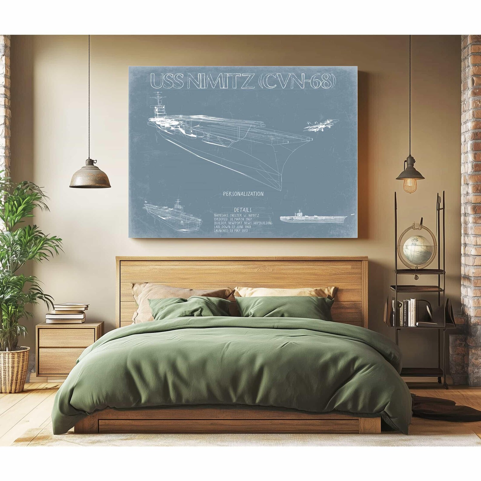 USS Nimitz CVN-68 Blueprint Wall Art - Original Carrier Print - Etsy
