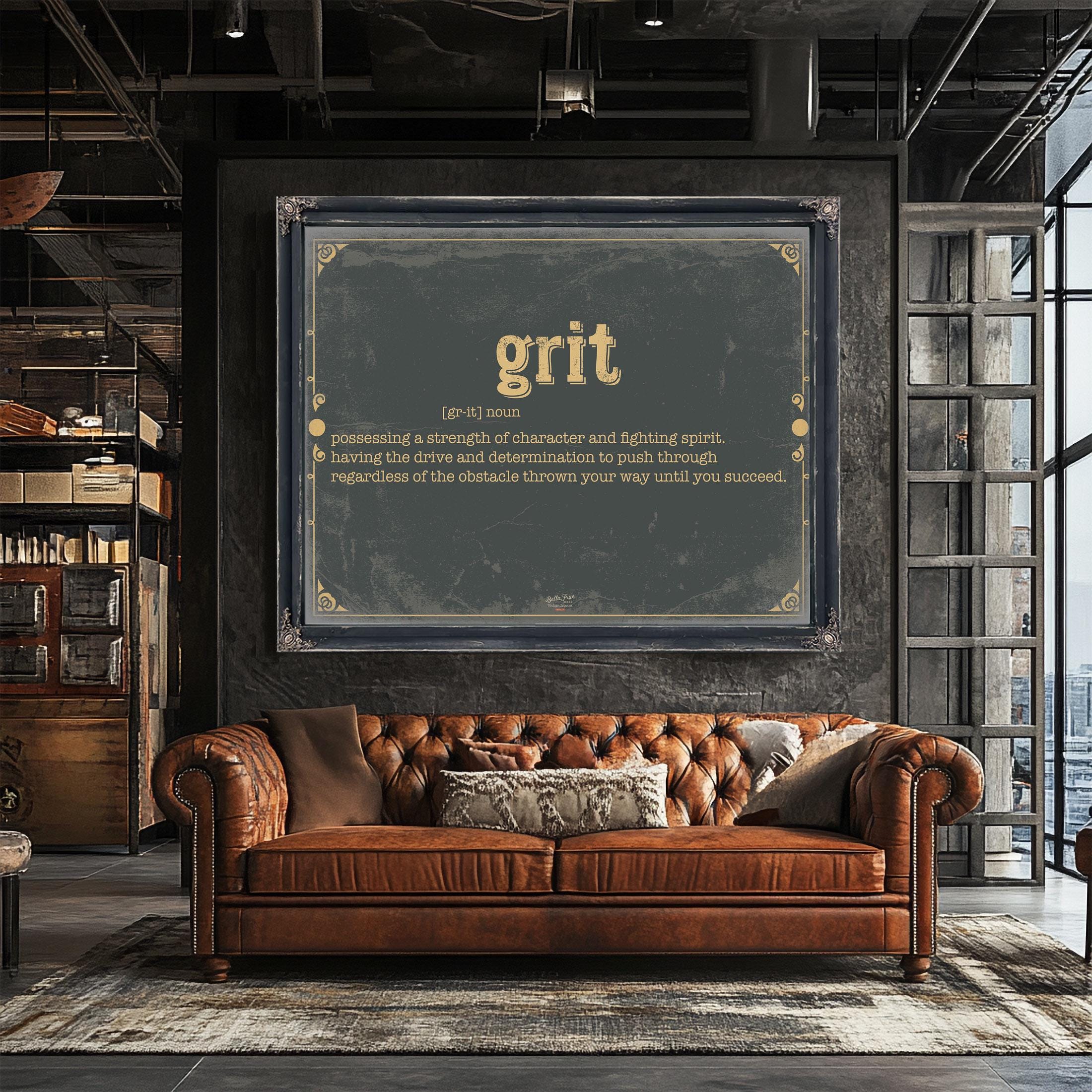 Grit Word Definition Wall Art - Gift for Grit Dictionary Artwork - Etsy