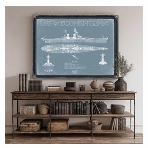 USS Wisconsin (BB-64) Blueprint Wall Art - Original Battleship Print - Etsy