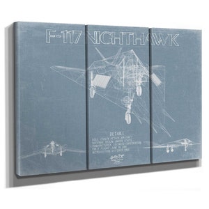 F-117 Nighthawk Aircraft Blueprint Wall Art Original Fighter - Etsy