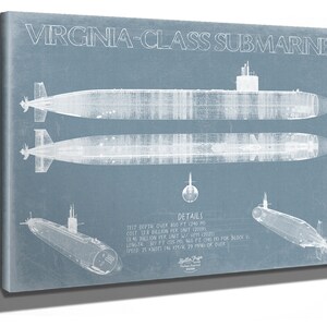 Virginia-class Submarine Blueprint Wall Art Original - Etsy