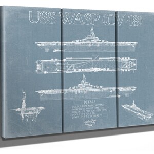 USS Wasp (CV-18) Blueprint Wall Art - Original Carrier Print - Etsy