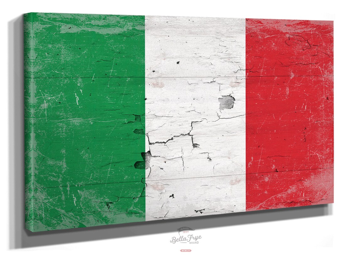 Vintage Italy Flag Wall Art - Italian Flag Sign on Canvas - Etsy