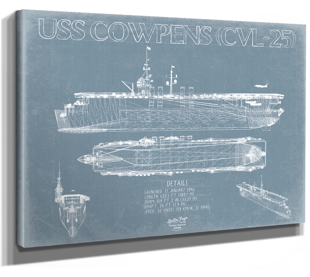 USS Cowpens CVL-25 Blueprint Wall Art Original Carrier Print - Etsy
