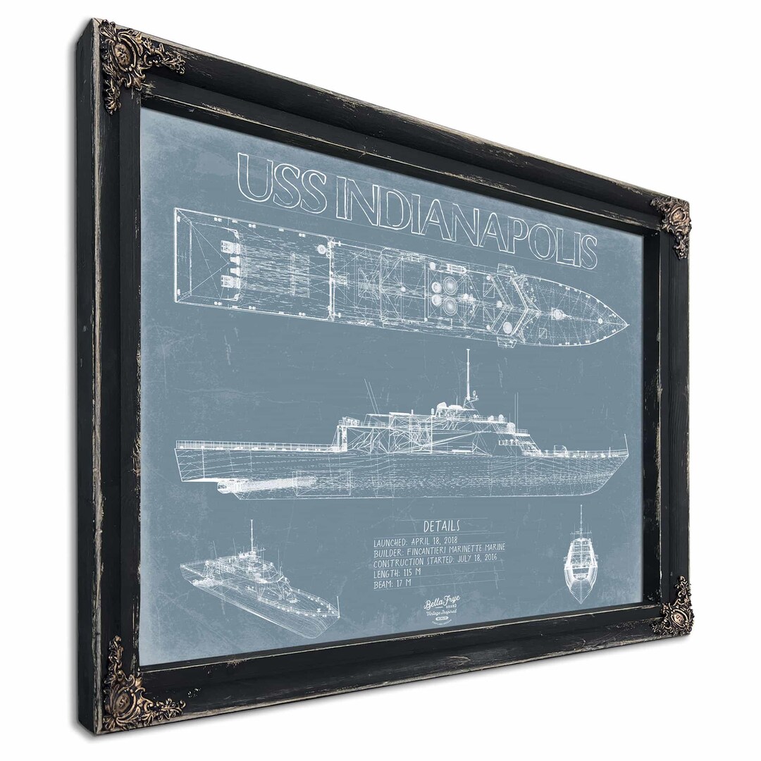 USS Indianapolis (LCS-17) Blueprint Wall Art - Original Littoral Combat ...