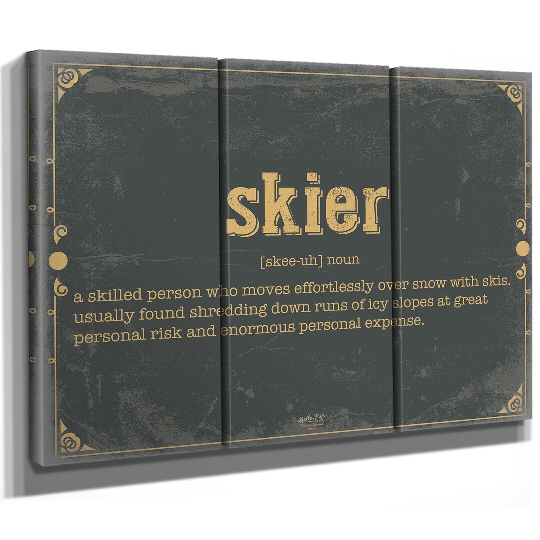 Skier Word Definition Wall Art - Gift for Skier Dictionary Artwork - Etsy