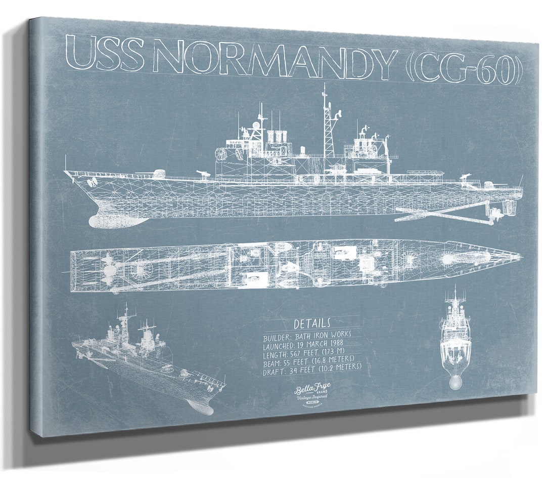 USS Normandy (CG-60) Blueprint Wall Art - Original Cruiser Print - Etsy