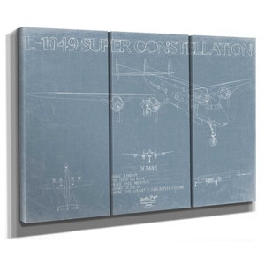 Lockheed L-1049 Super Constellation Aircraft Blueprint Wall Art ...