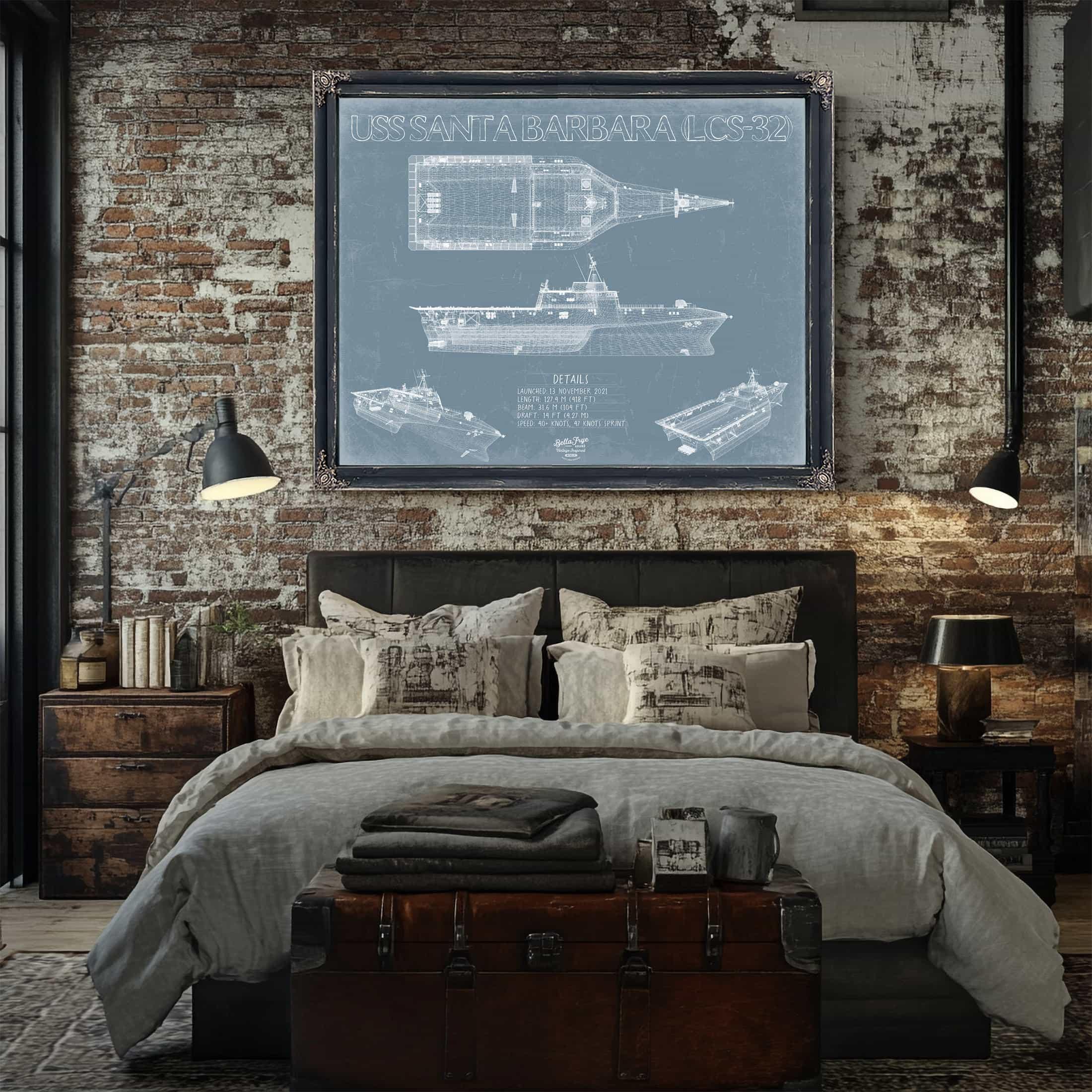USS Santa Barbara (LCS-32) Blueprint Wall Art - Original Littoral ...