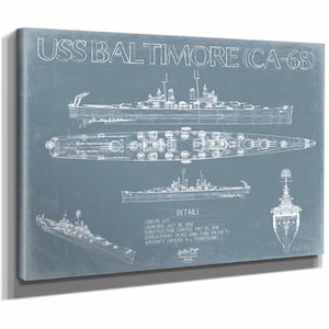 USS Baltimore (CA-68) Blueprint Wall Art - Original Cruiser Print - Etsy