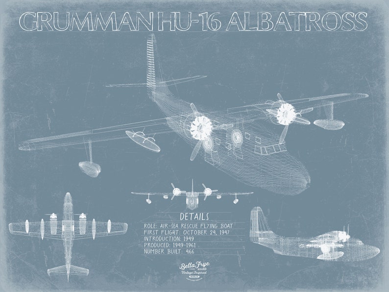 Grumman HU-16 Albatross Blueprint Wall Art Original Airplane - Etsy