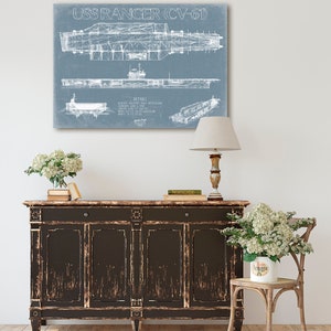 USS Ranger CV-61 Blueprint Wall Art Original Carrier Print - Etsy
