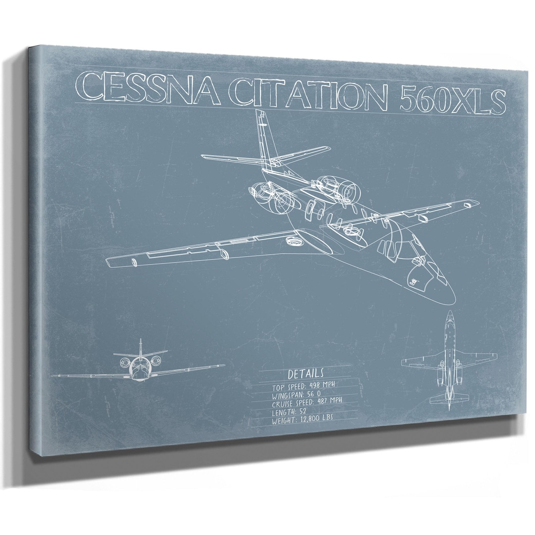 Cessna 560 XLS Aircraft Blueprint Wall Art - Original Airplane Print - Etsy