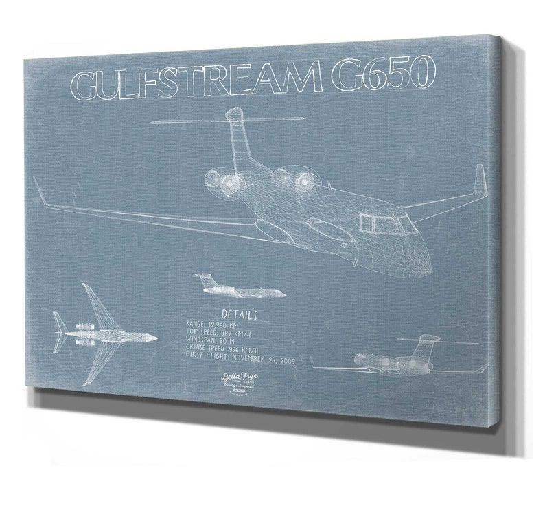 Gulfstream G650 Aircraft Blueprint Wall Art Original - Etsy