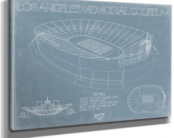 Los Angeles Memorial Coliseum Art Print Poster, Los Angeles California ...