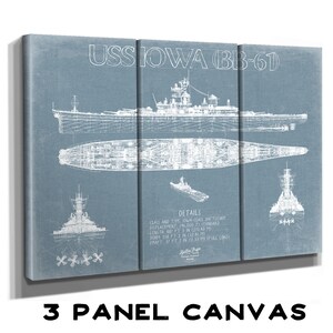 USS Iowa (BB-61) Blueprint Wall Art - Original Battleship Print - Etsy