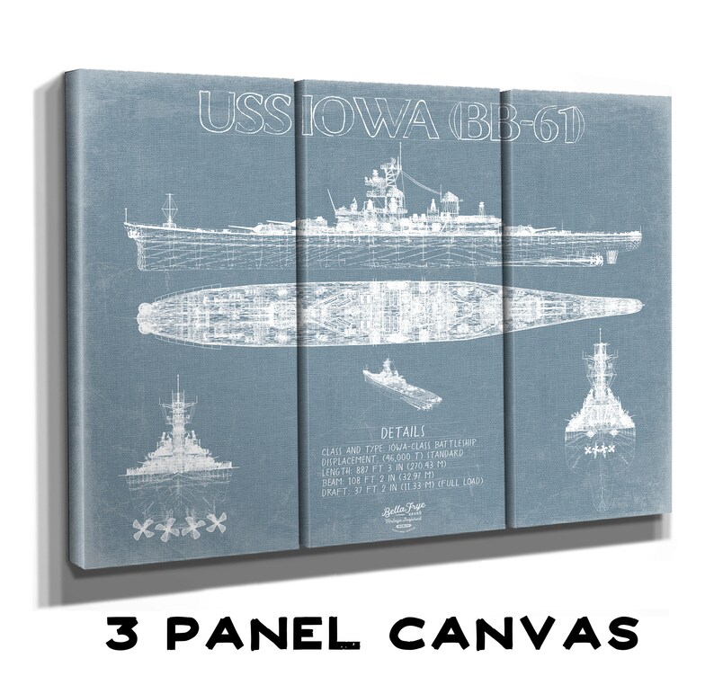 USS Iowa BB-61 Blueprint Wall Art Original Battleship - Etsy